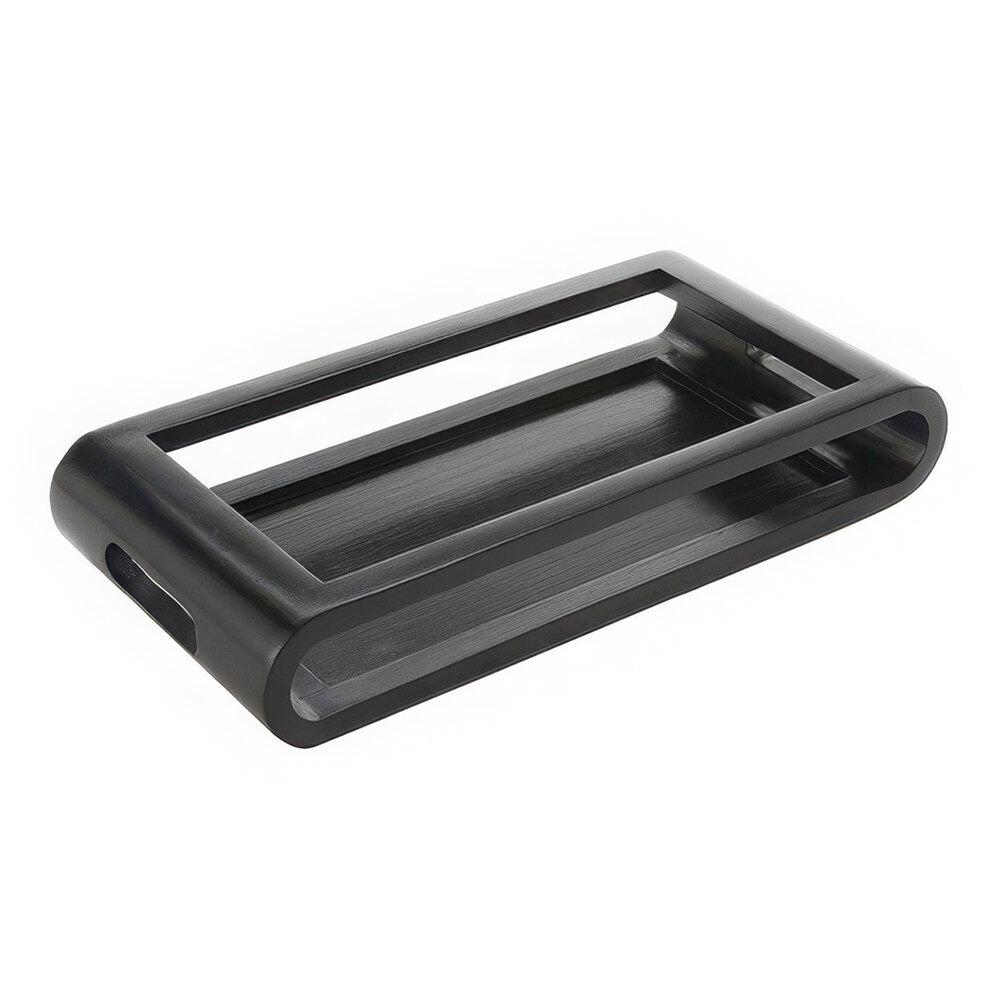 American Metalcraft 17 1/4" x 8 1/2" x 3" Espresso Wood Serving Tray ...