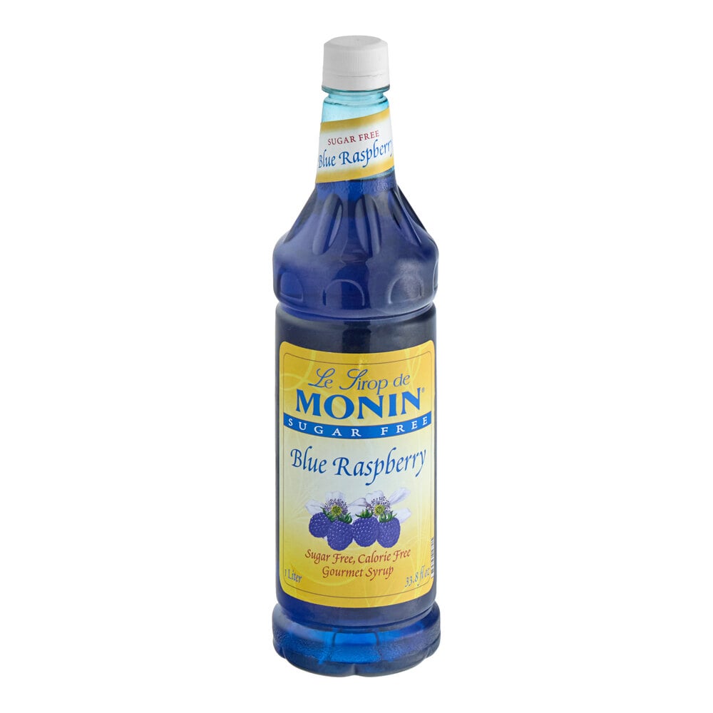 Monin Sugar-Free Blue Raspberry Flavoring Syrup 1 Liter