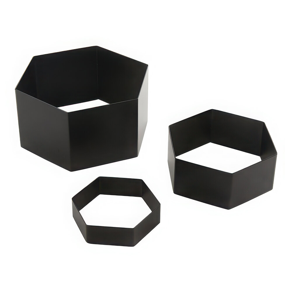 American Metalcraft Geo 3-Piece Hexagon Black Satin Stainless Steel ...