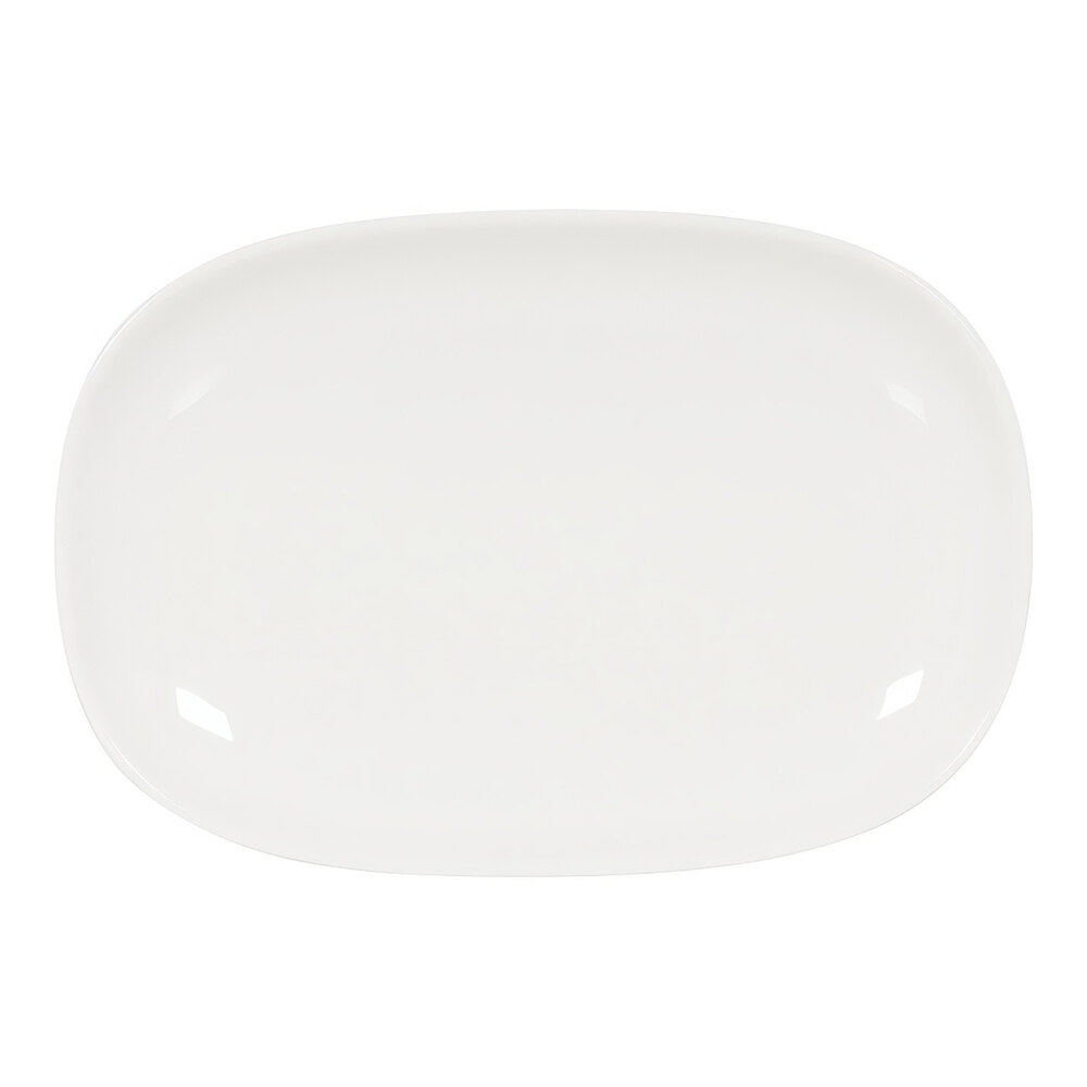 Cal-Mil Emery 15 1/4" x 10 3/4" White Oval Raised Rim Melamine Plate ...