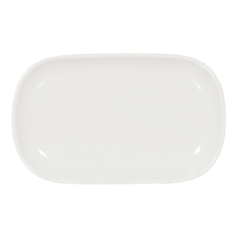 Cal-Mil Emery 7 1/4" x 4 1/2" White Oval Raised Rim Melamine Plate - 6/Case
