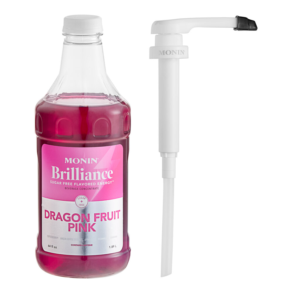 Monin Brilliance Sugar-Free Dragon Fruit Pink Natural 5:1 Energy ...