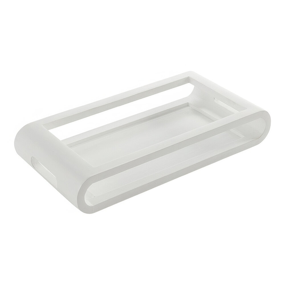 American Metalcraft 17 1/4" x 8 1/2" x 3" White Wood Serving Tray - 6/Case