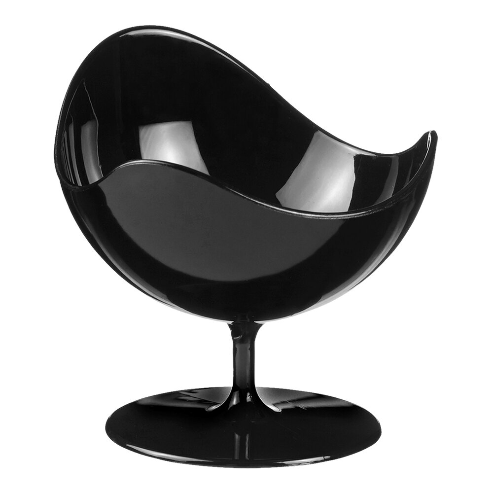 Solia 1.7 oz. Black Plastic Ball Chair Cup - 200/Case