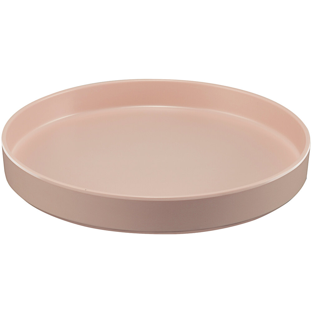 Cal-Mil Hudson 12" Blush Raised Rim Melamine Plate - 6/Case