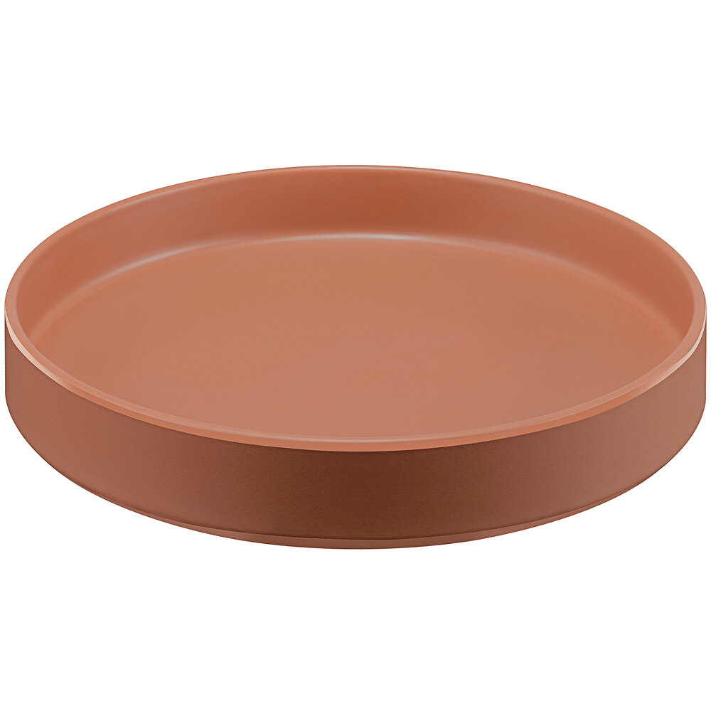 Cal-Mil Hudson 10" Terra Cotta Raised Rim Melamine Plate - 6/Case