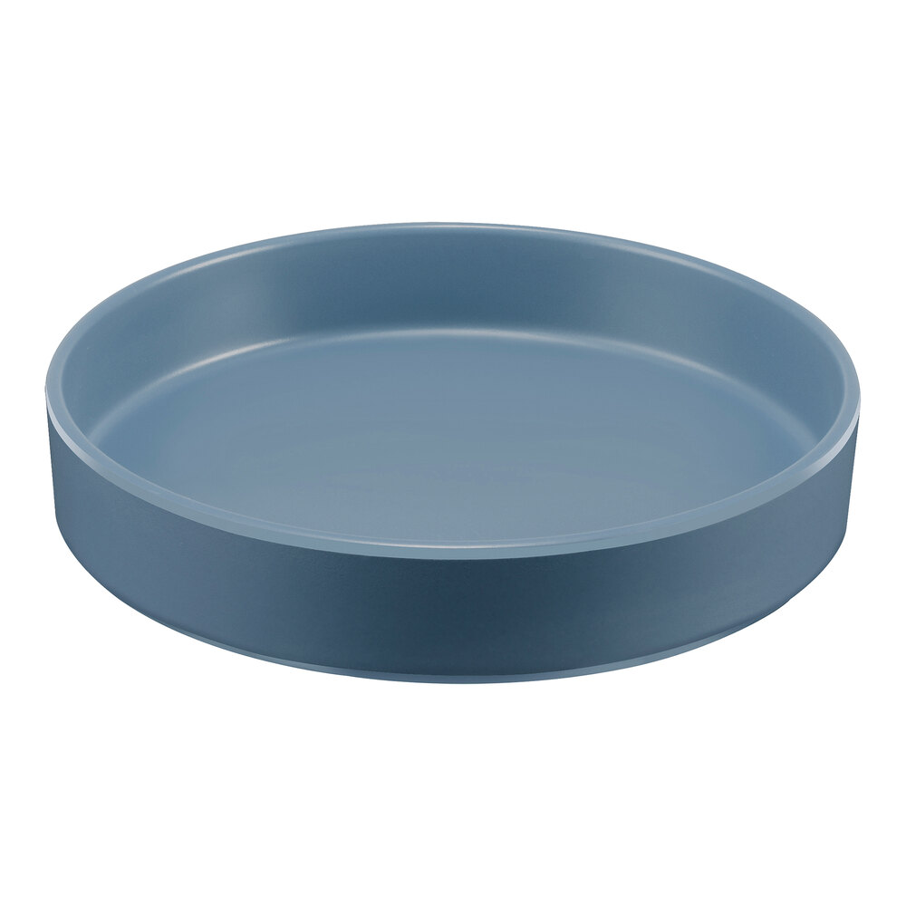 Cal-Mil Hudson 8" Stone Blue Raised Rim Melamine Plate - 6/Case