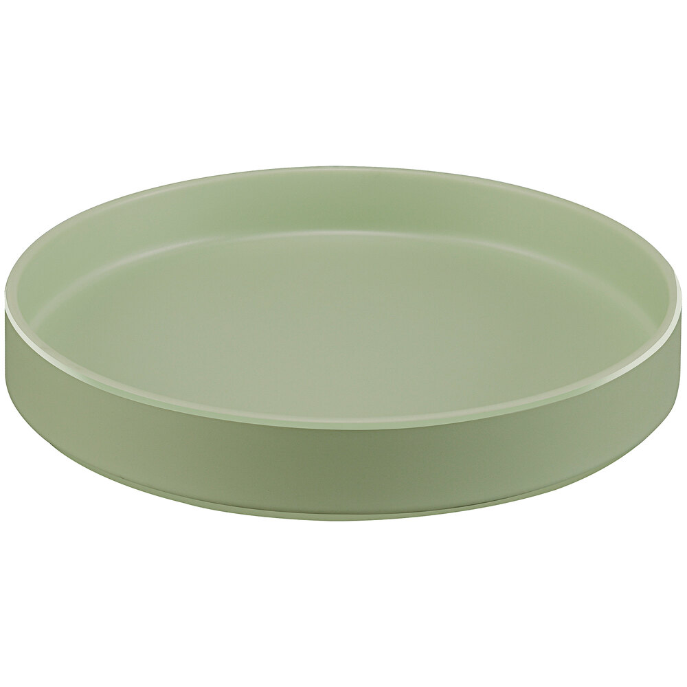 Cal-Mil Hudson 10" Matcha Raised Rim Melamine Plate - 6/Case