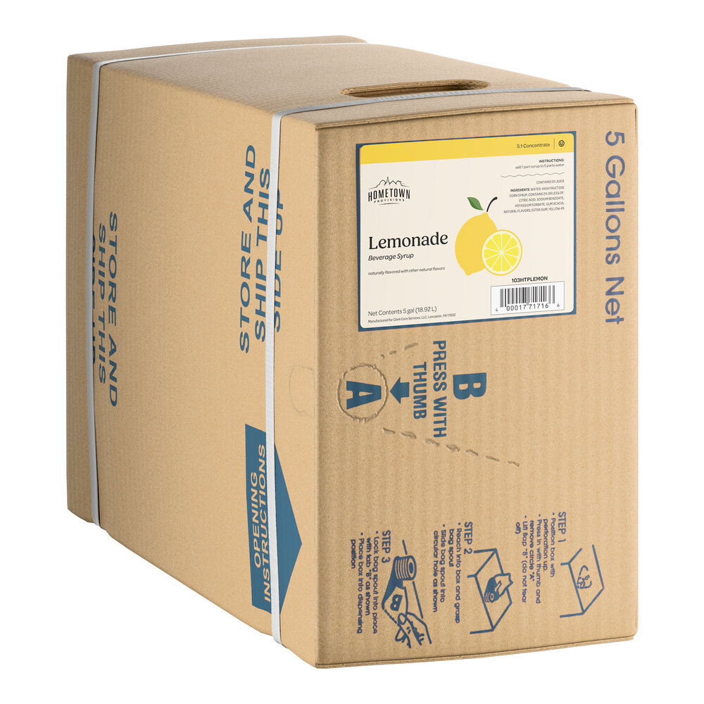 Hometown Provisions Lemonade Syrup 5 Gallon Bag in Box