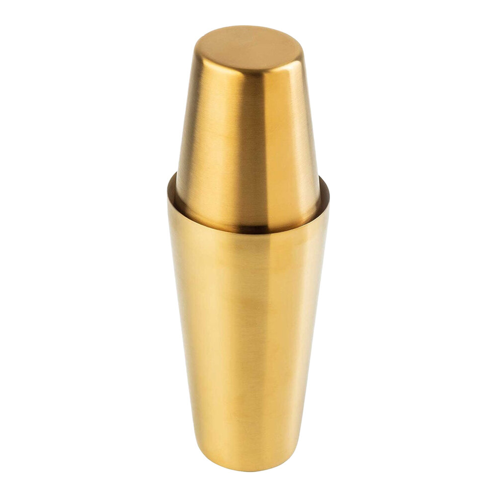 TableCraft 18 oz. Gold Stainless Steel 2-Piece Boston Shaker Set 11867 ...