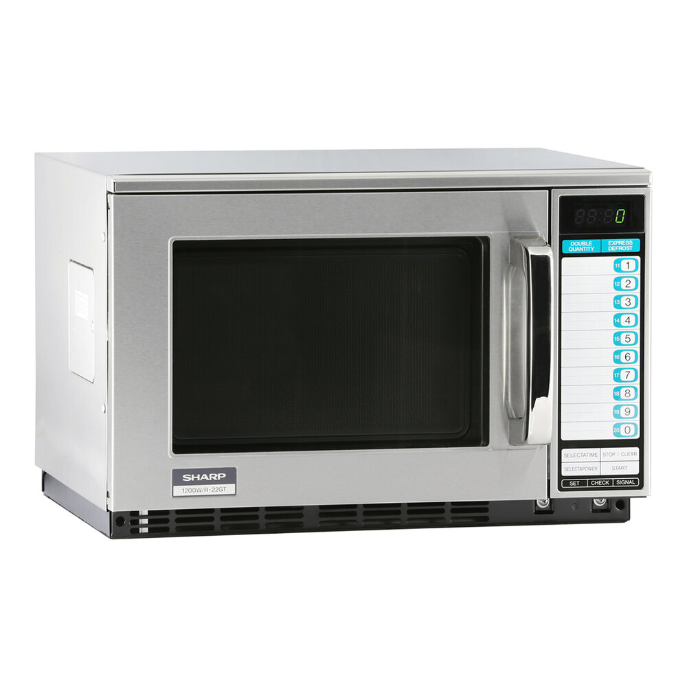 Sharp R22GTF Stainless Steel Heavy-Duty Commercial Microwave with Touch ...