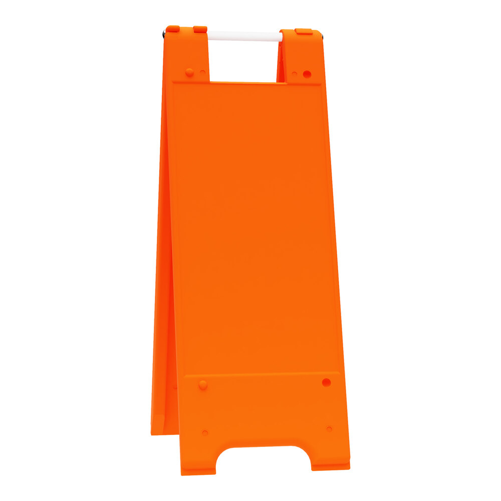 Plasticade® Minicade 12" x 24" Orange Double-Sided A-Frame Sign Stand 155-O