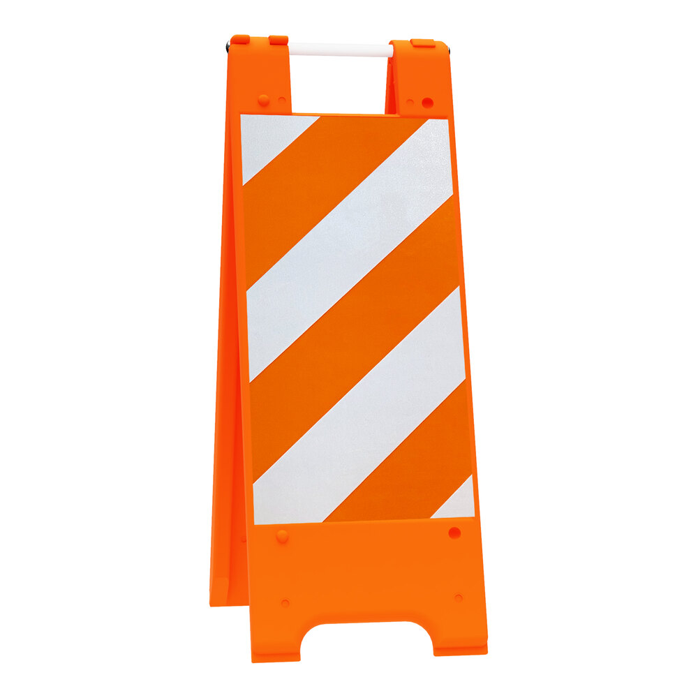 Plasticade® Minicade 12" x 24" Orange Double-Sided A-Frame Sign Stand ...