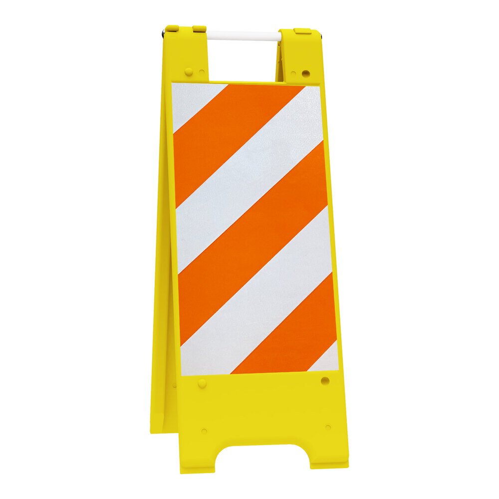 Plasticade® Minicade 12" x 24" Yellow Double-Sided A-Frame Sign Stand ...