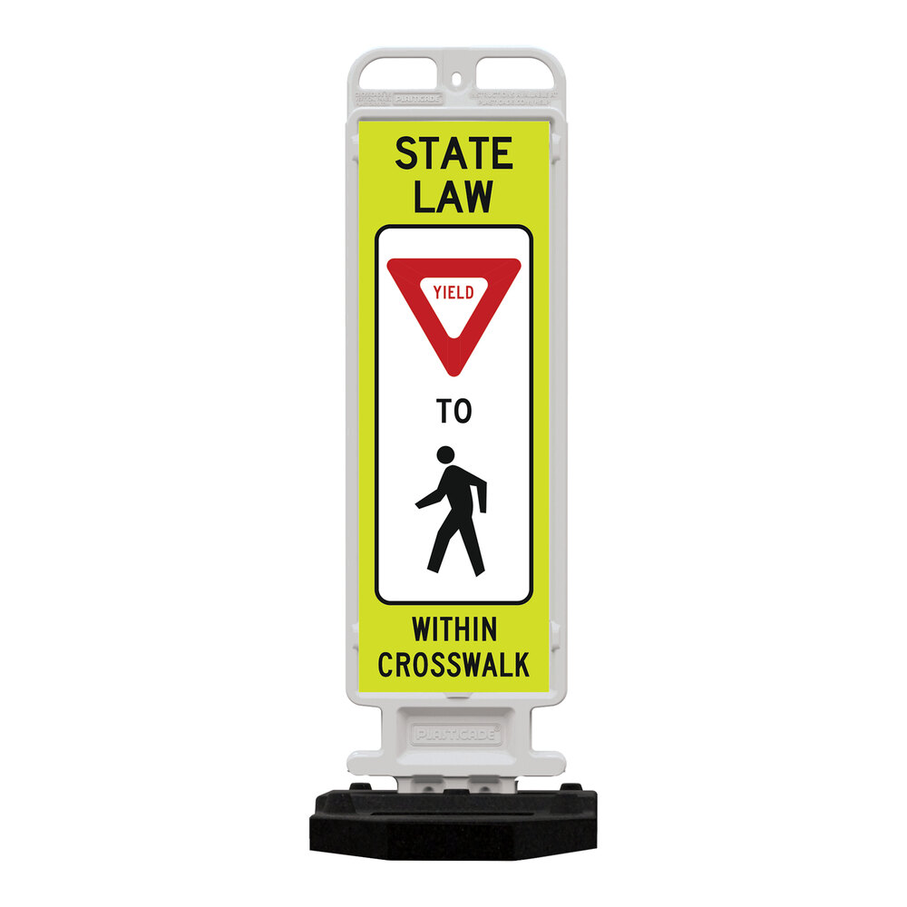 Plasticade® Crosscade 36 12" x 36" Double-Sided Diamond Grade "State Law Yield For Pedestrian ...