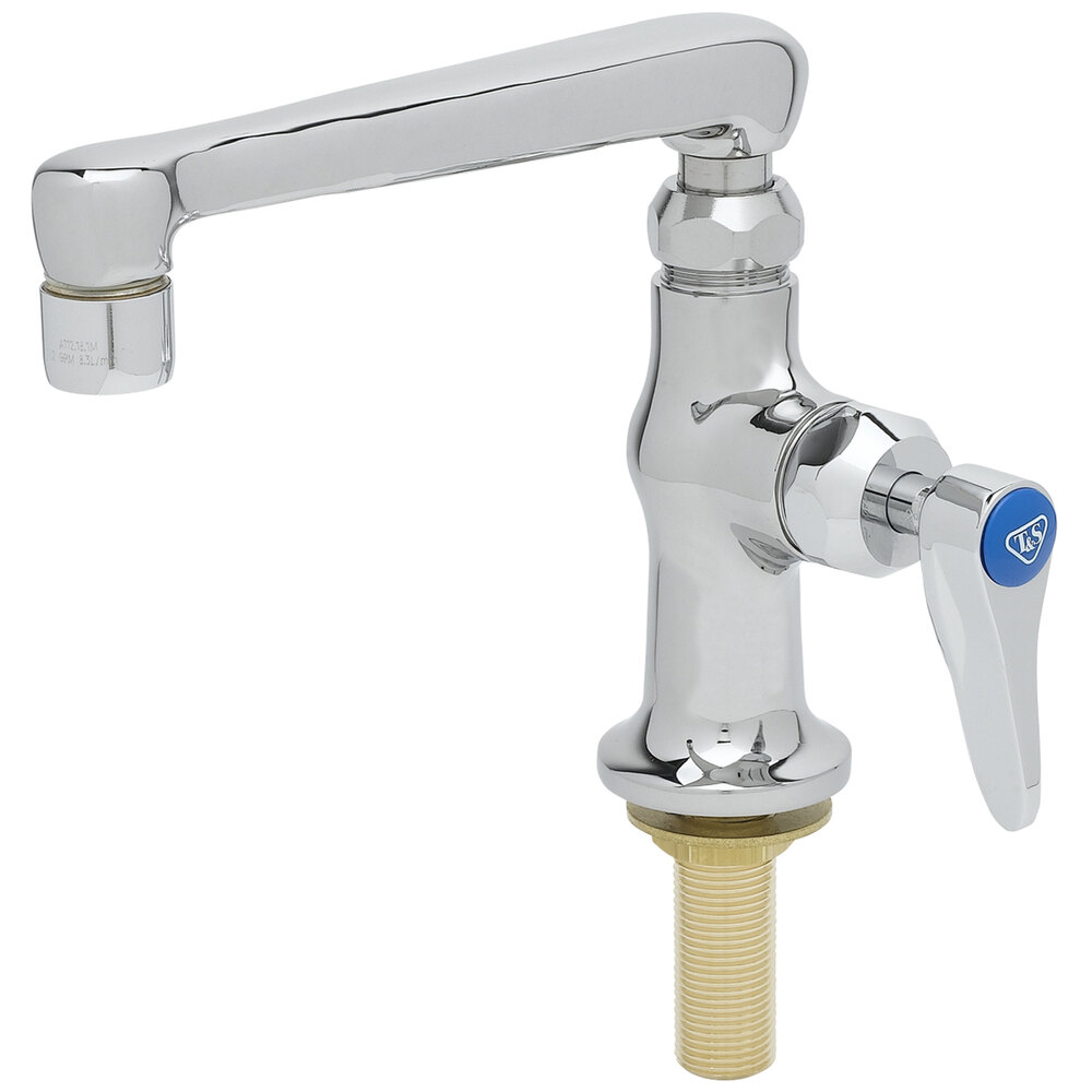 T&S B-0208-CR Single Deck Mount Temperature Faucet with 6" Swing Cast ...
