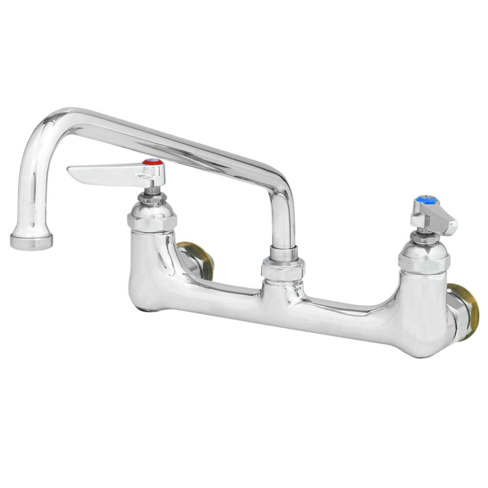 T&S B-0232-CC-CR Wall Mounted Double Pantry Faucet with 8" Centers, 6 ...