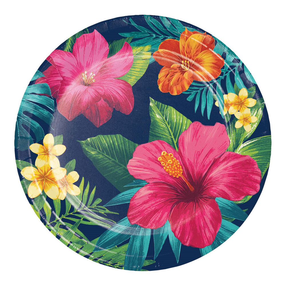 Creative Converting 9" Round Tropic Time Paper Plate - 96/Case