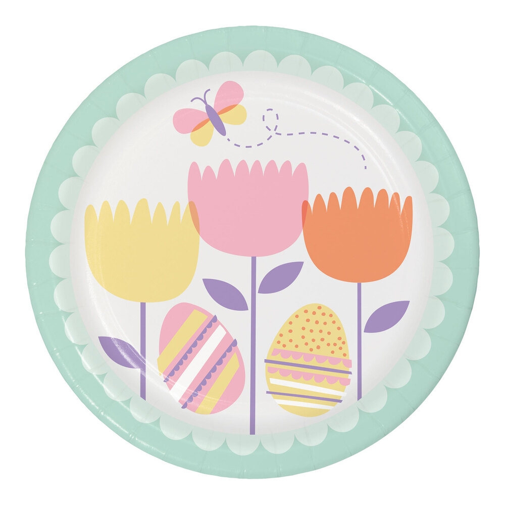 Creative Converting 7" Round Easter Paper Plate - 96/Case