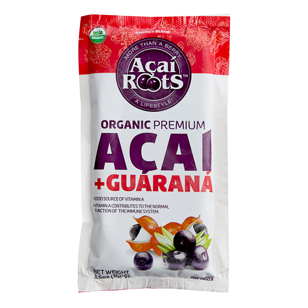 Acai Roots Organic Acai and Guarana Puree Pouch 3.5 oz. - 56/Case