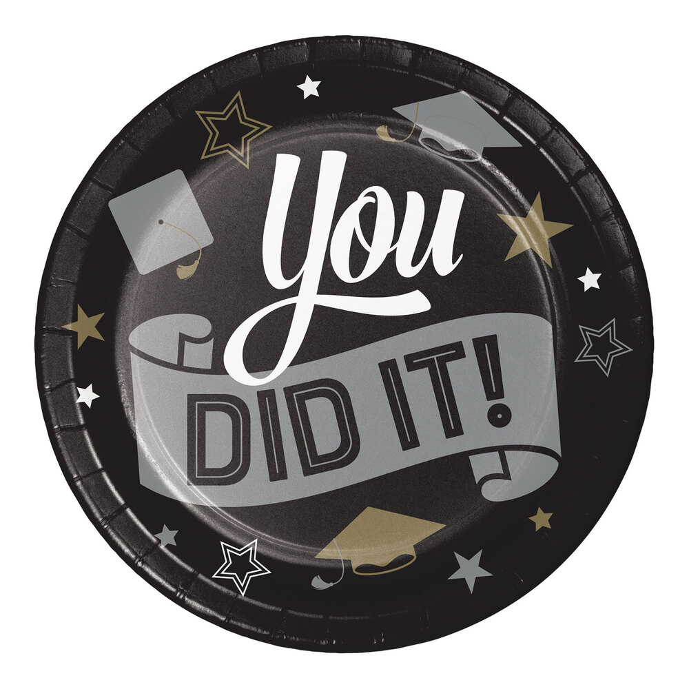 Creative Converting 7" Round Graduation "You Did It" Paper Plate - 96/Case
