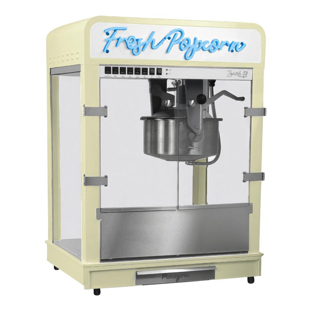 Paragon 1148500CRE Zenith 48 oz. Cream Countertop Popcorn Machine with ...