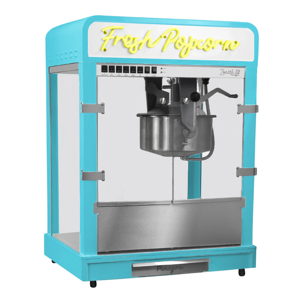 Paragon 1148500AQU Zenith 48 oz. Aqua Countertop Popcorn Machine with ...