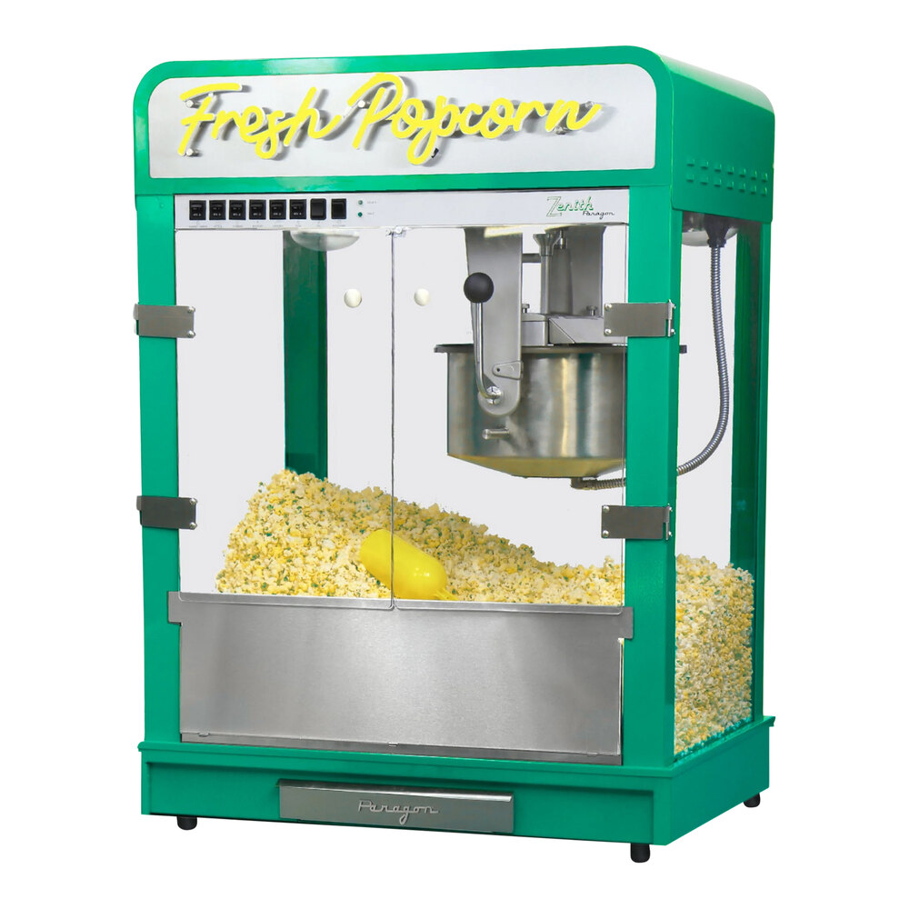 Paragon 1148500GRE Zenith 48 oz. Green Countertop Popcorn Machine with ...