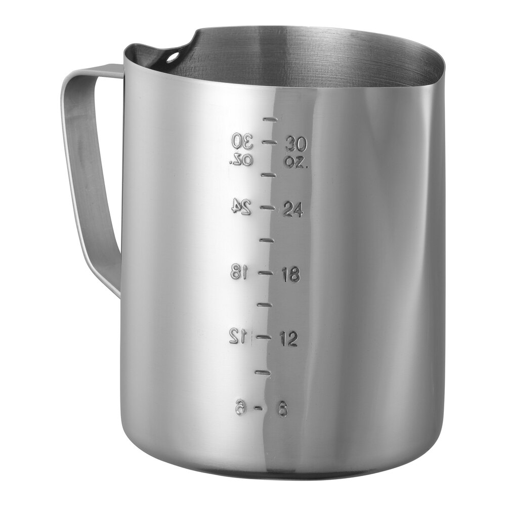Service Ideas 32 oz. Stainless Steel Frothing Pitcher with Measuring ...
