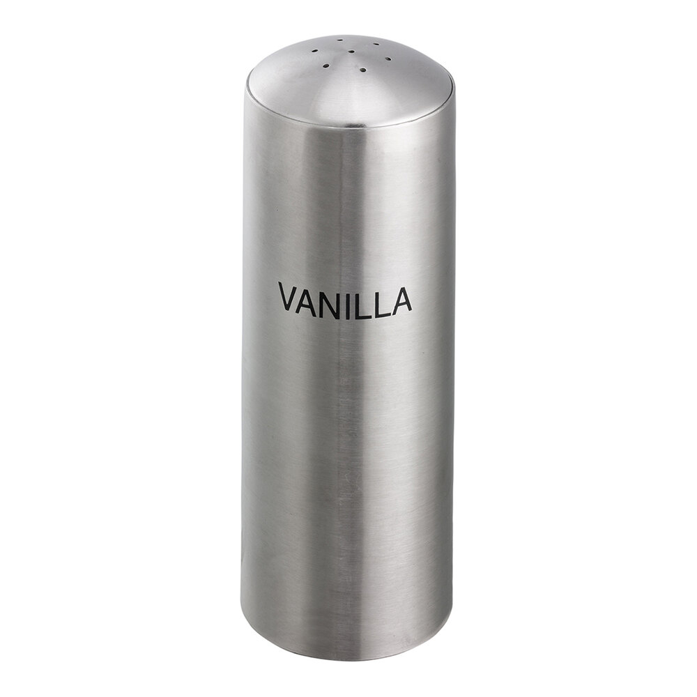 Service Ideas STC 6 oz. "Vanilla" Round Stainless Steel Shaker with 7 ...