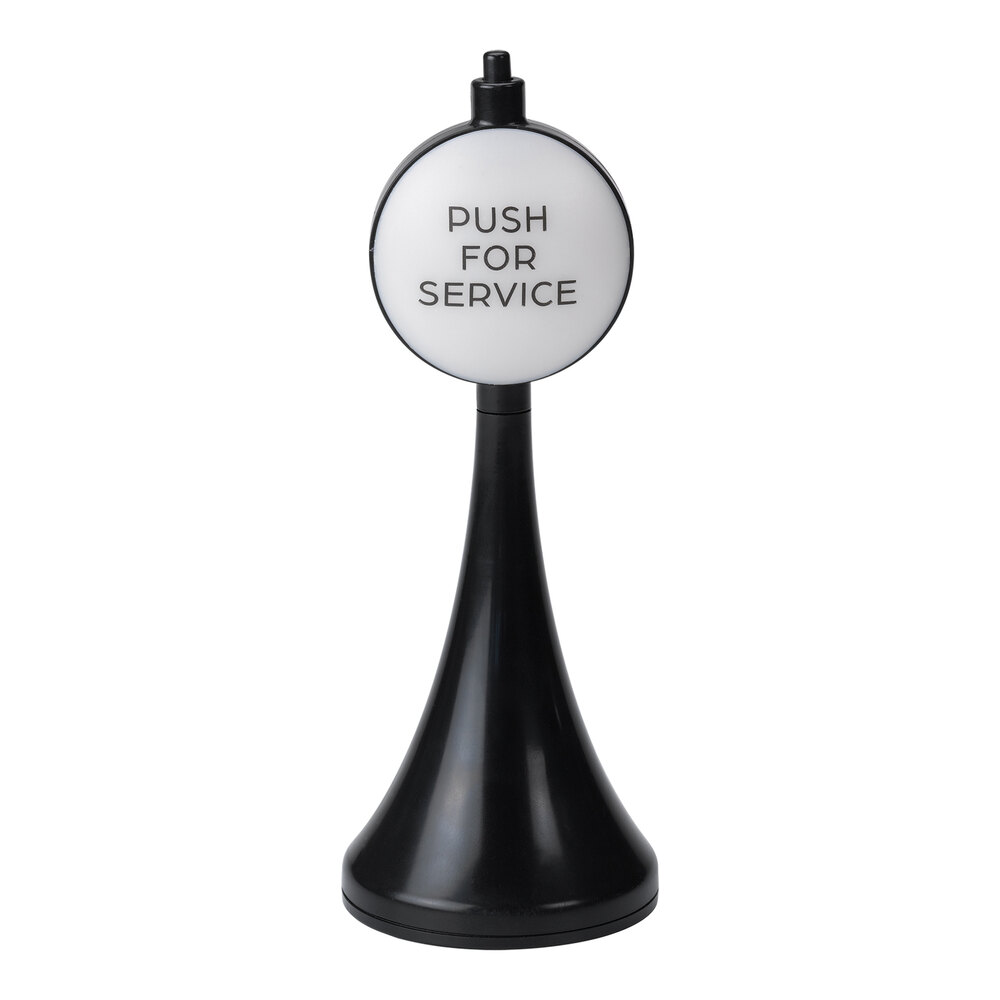 Service Ideas Black and White Plastic "Push for Service" Tabletop Sign