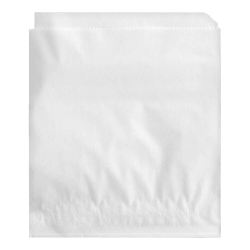 GET Enterprises 6" x 5 1/2" White Double Open Bag / Cone Basket Liner ...