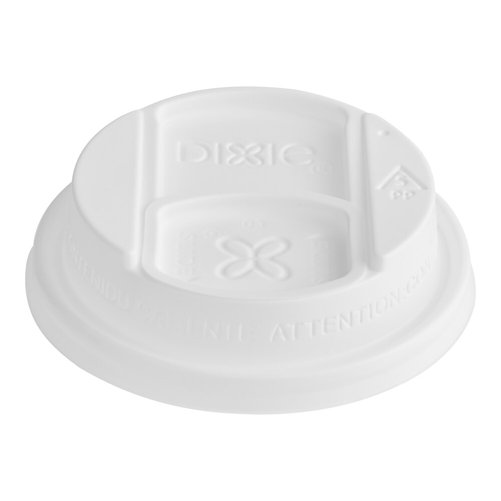 Dixie Large White Reclosable Sliding Hot Cup Lid for 10-20 oz. Cups ...