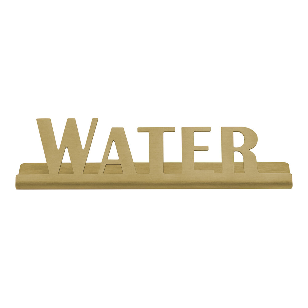 Service Ideas 4 1/2" x 1" x 1" Vintage Gold Stainless Steel "Water ...