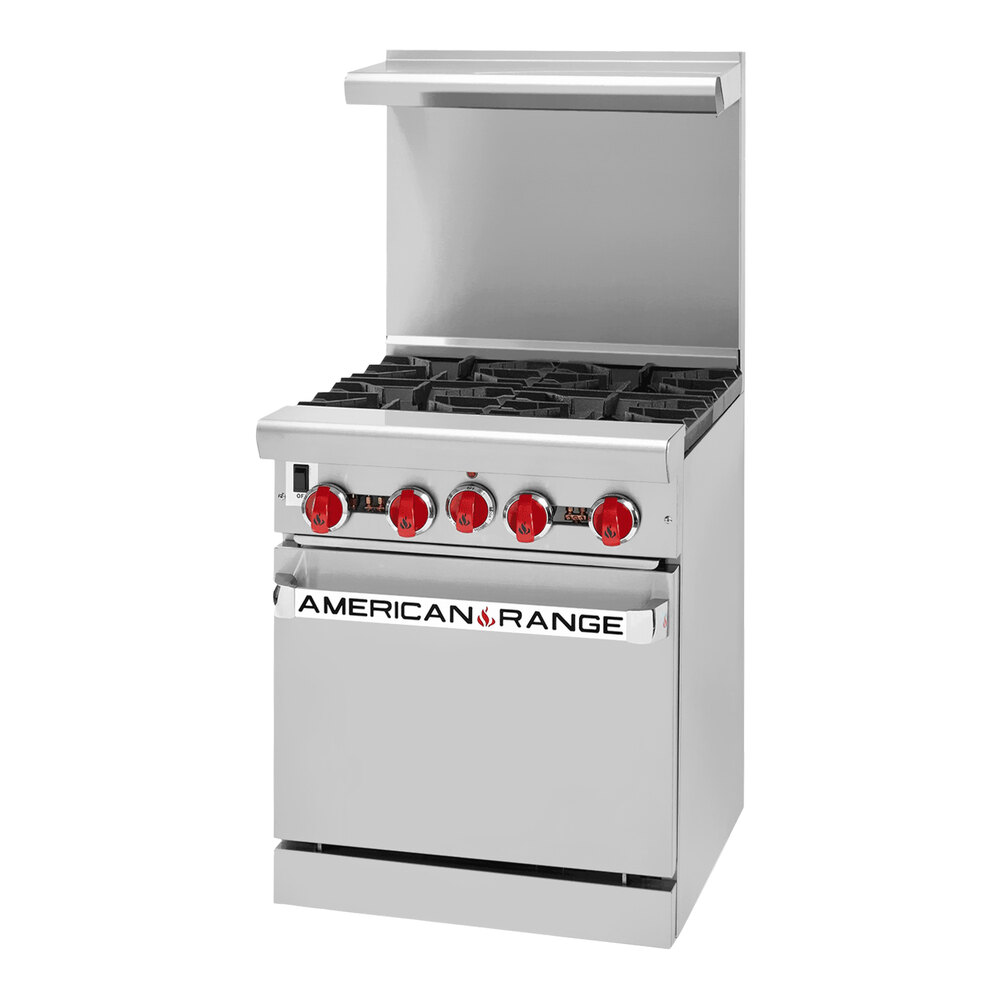 American Range Green Flame ARGF-4 24" Liquid Propane 4-Burner Range ...
