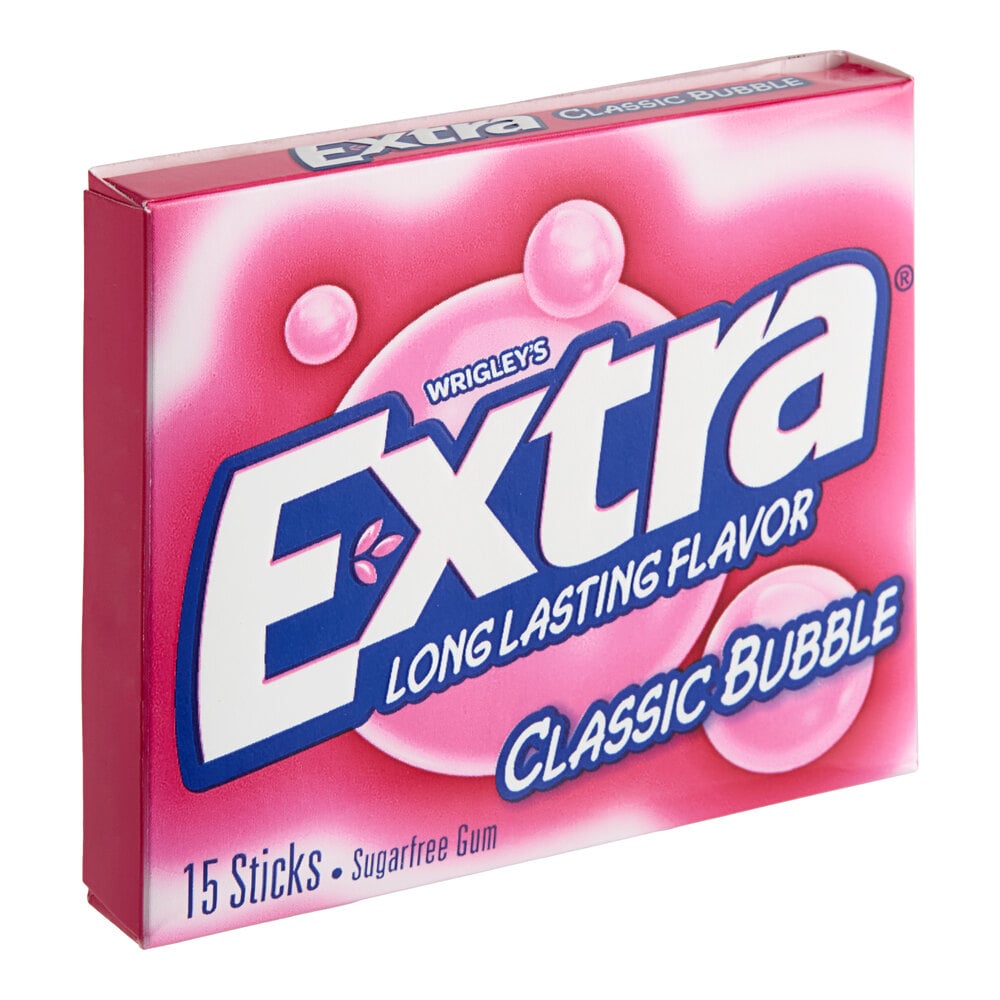 EXTRA® 15-Stick Classic Bubble Gum - 10/Pack