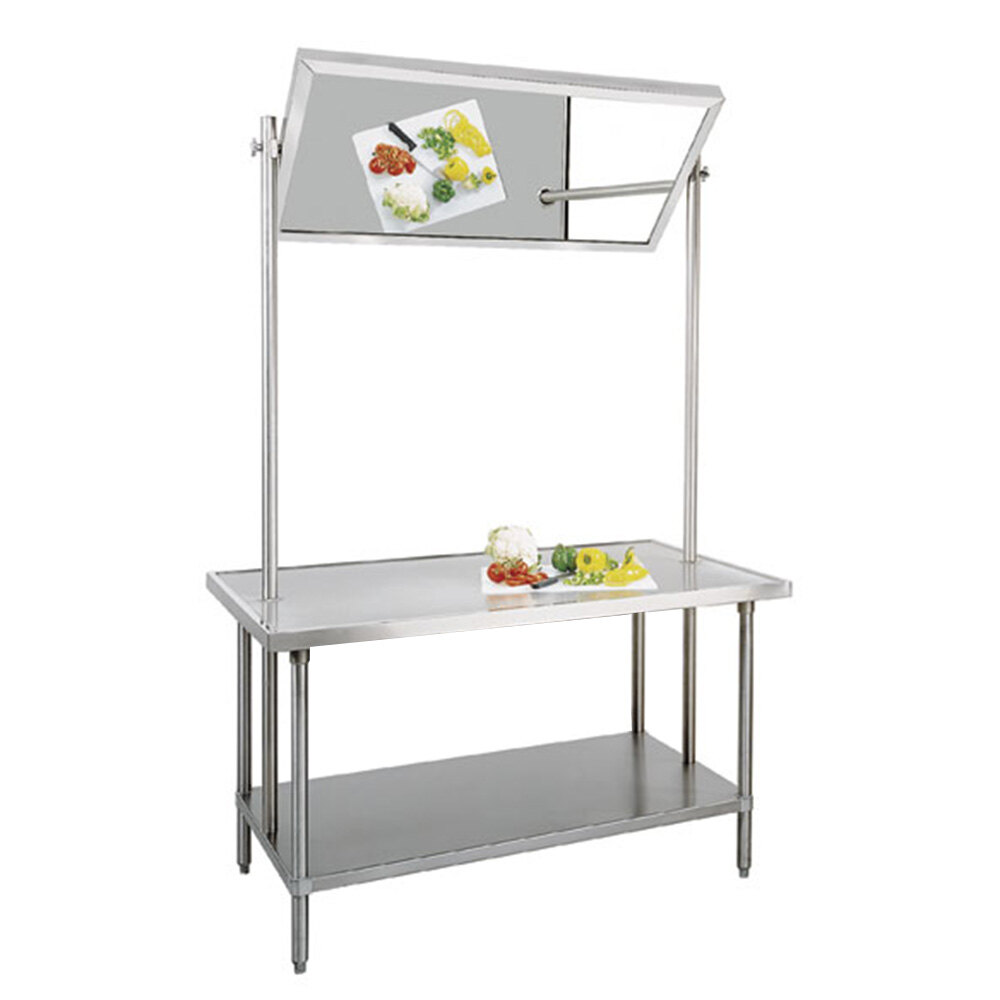 Advance Tabco VSS-DT-366 Stainless Steel Demo Table with Mirror - 72"