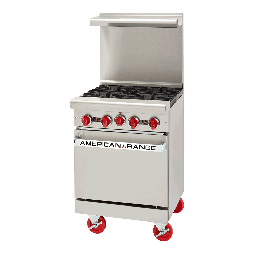 American Range AR-4 24" Liquid Propane 4-Burner Range with Space-Saver ...