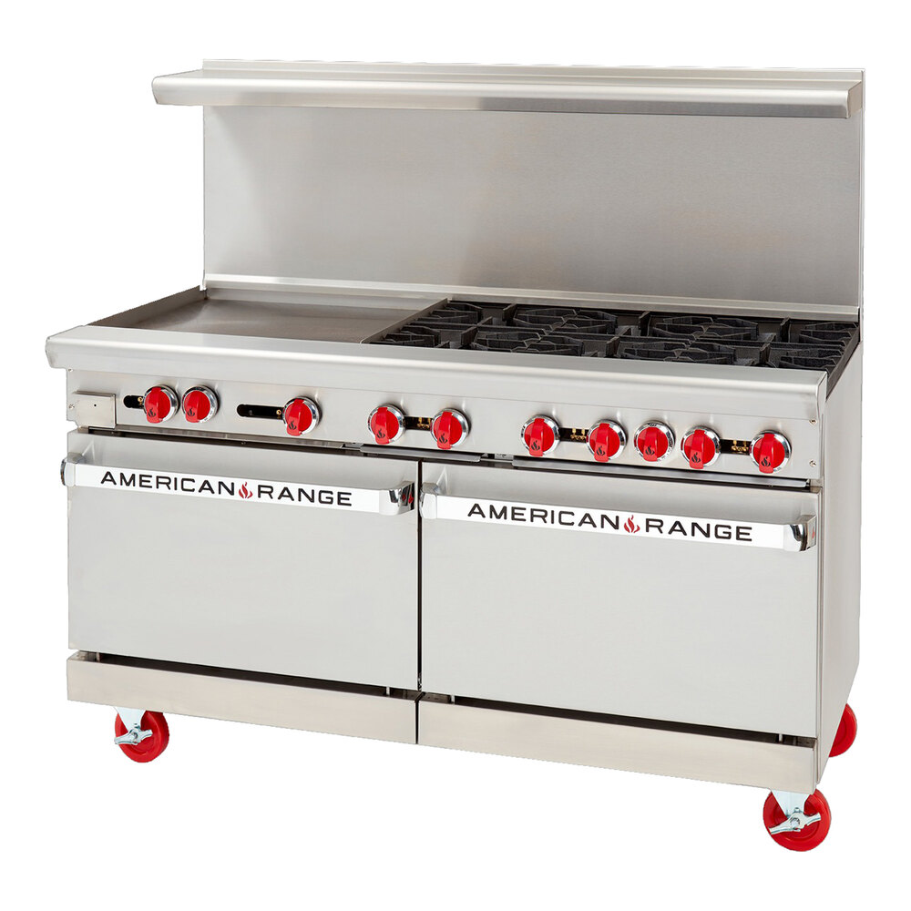 American Range AR-24G-6B-CC 60" Natural Gas 6-Burner Range with 24 ...