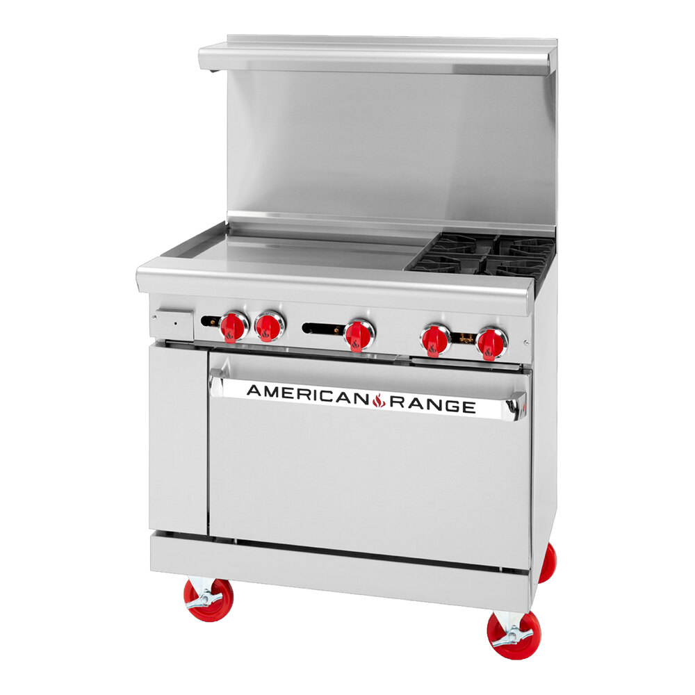American Range AR-24G-2B 36" Liquid Propane 2-Burner Range with 24 ...