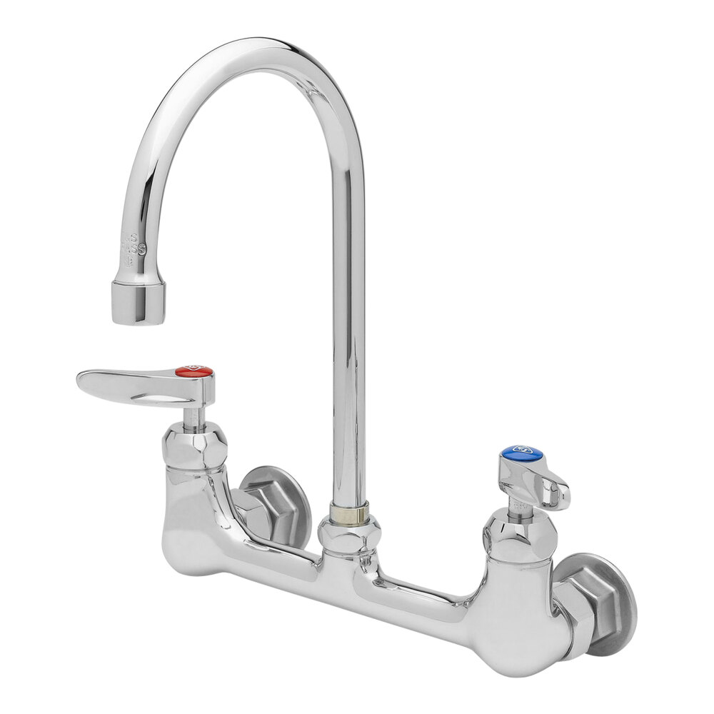 T&S B-0331-CR Wall Mounted Faucet with 8" Adjustable Centers, 5 3/4 ...