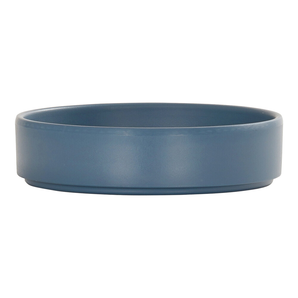 Cal-Mil Hudson 6" Stone Blue Raised Rim Melamine Plate - 6/Case