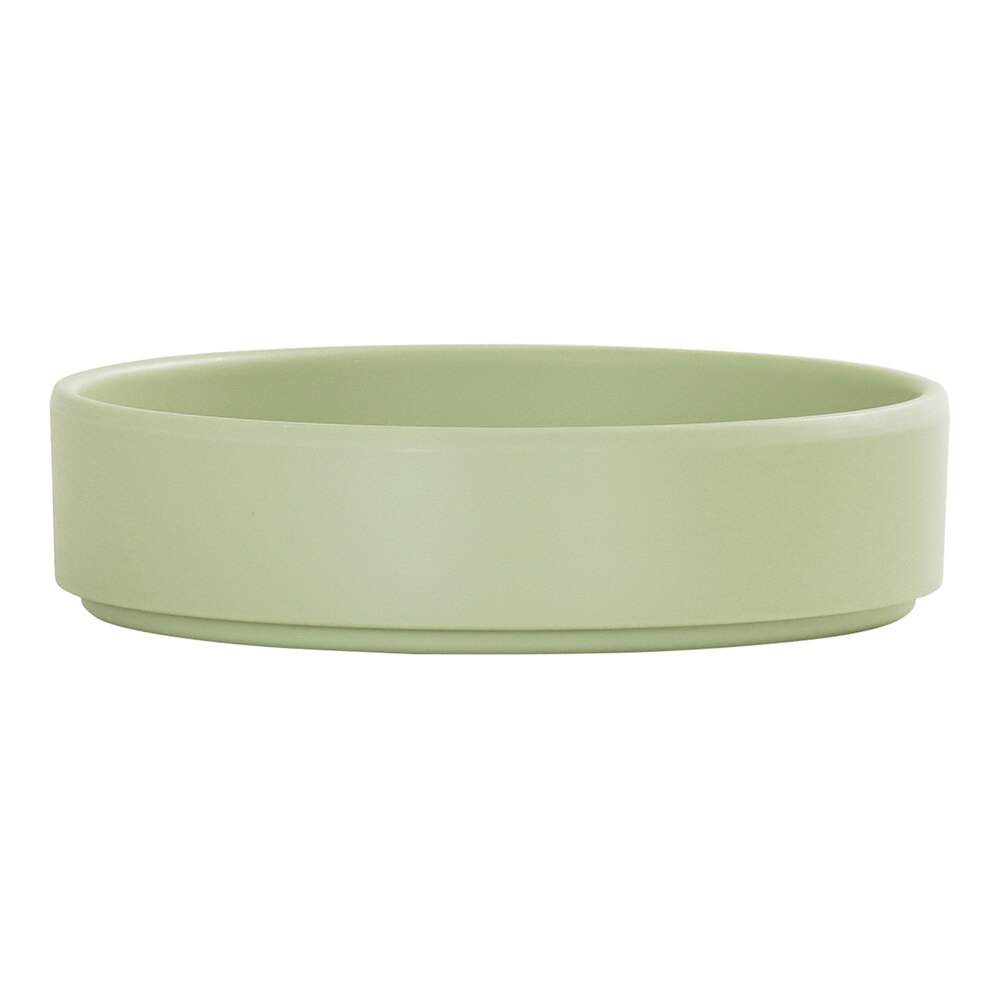 Cal-Mil Hudson 6" Matcha Raised Rim Melamine Plate - 6/Case