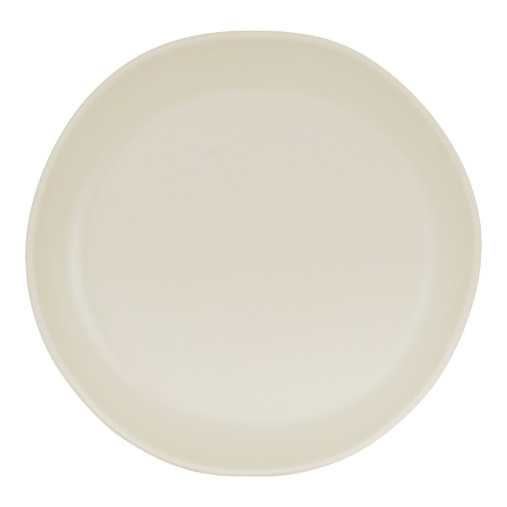 Cal-Mil Bali 10" Ivory Irregular Round Melamine Plate - 6/Case