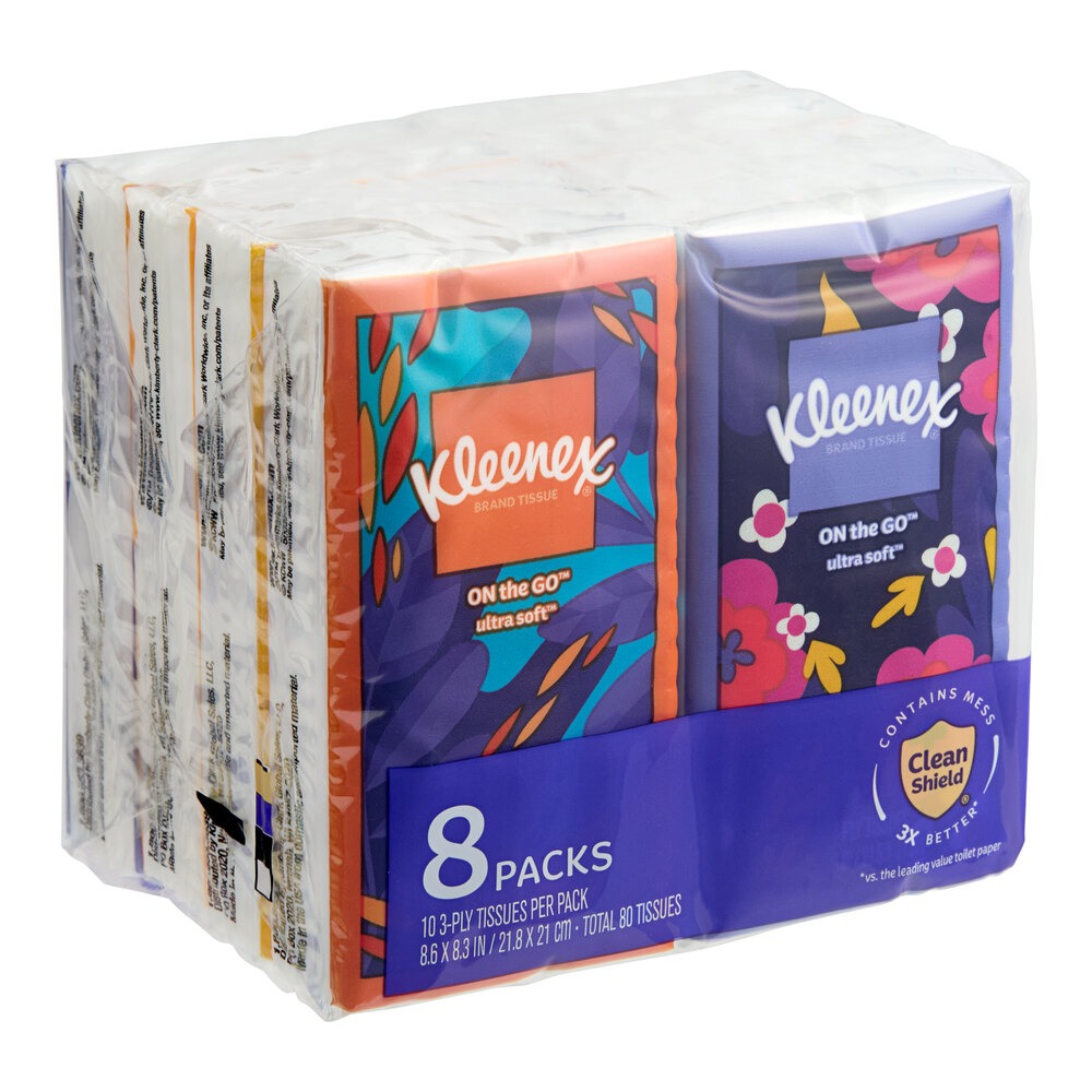 Kleenex® On-the-Go Ultra-Soft 10 Sheet 3-Ply Facial Tissue Pocket Pack ...