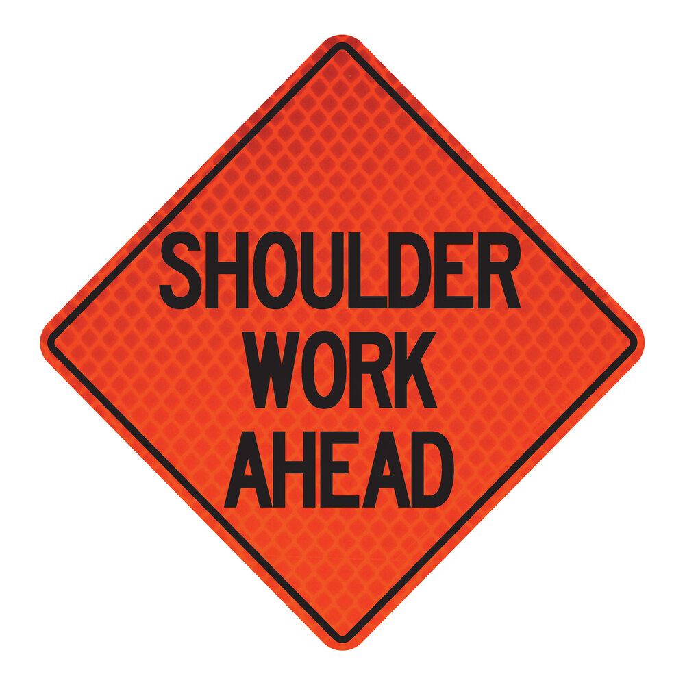 Cortina QuadraFlex 48" x 48" Diamond-Grade "Shoulder Work Ahead" Roll ...