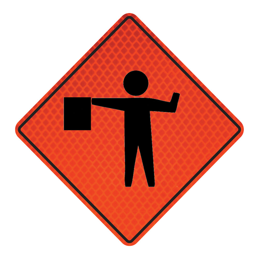 Cortina QuadraFlex 48" x 48" Diamond-Grade Roll-Up Sign with Flagger ...