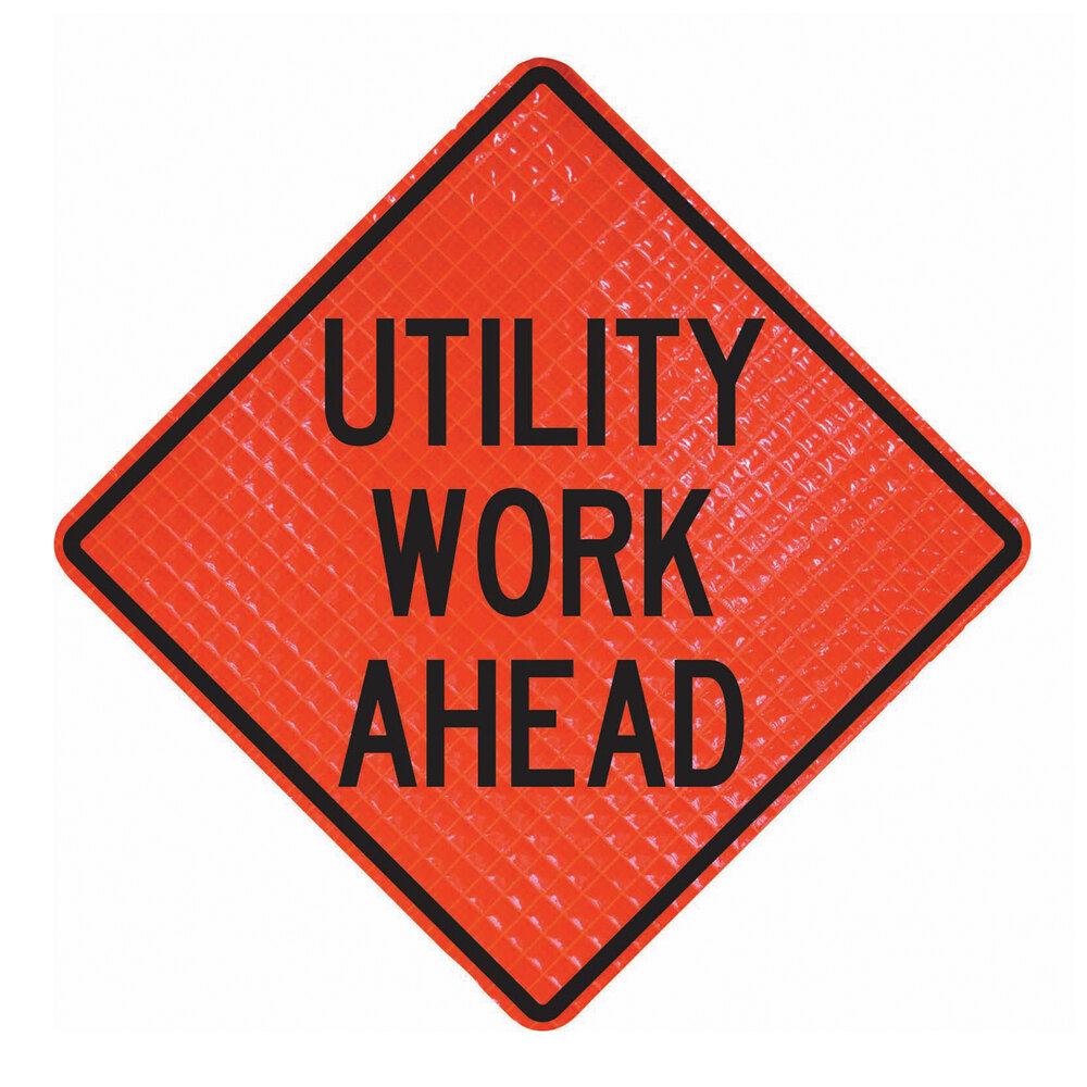Cortina QuadraFlex 48" x 48" Superbright Reflective "Utility Work Ahead ...