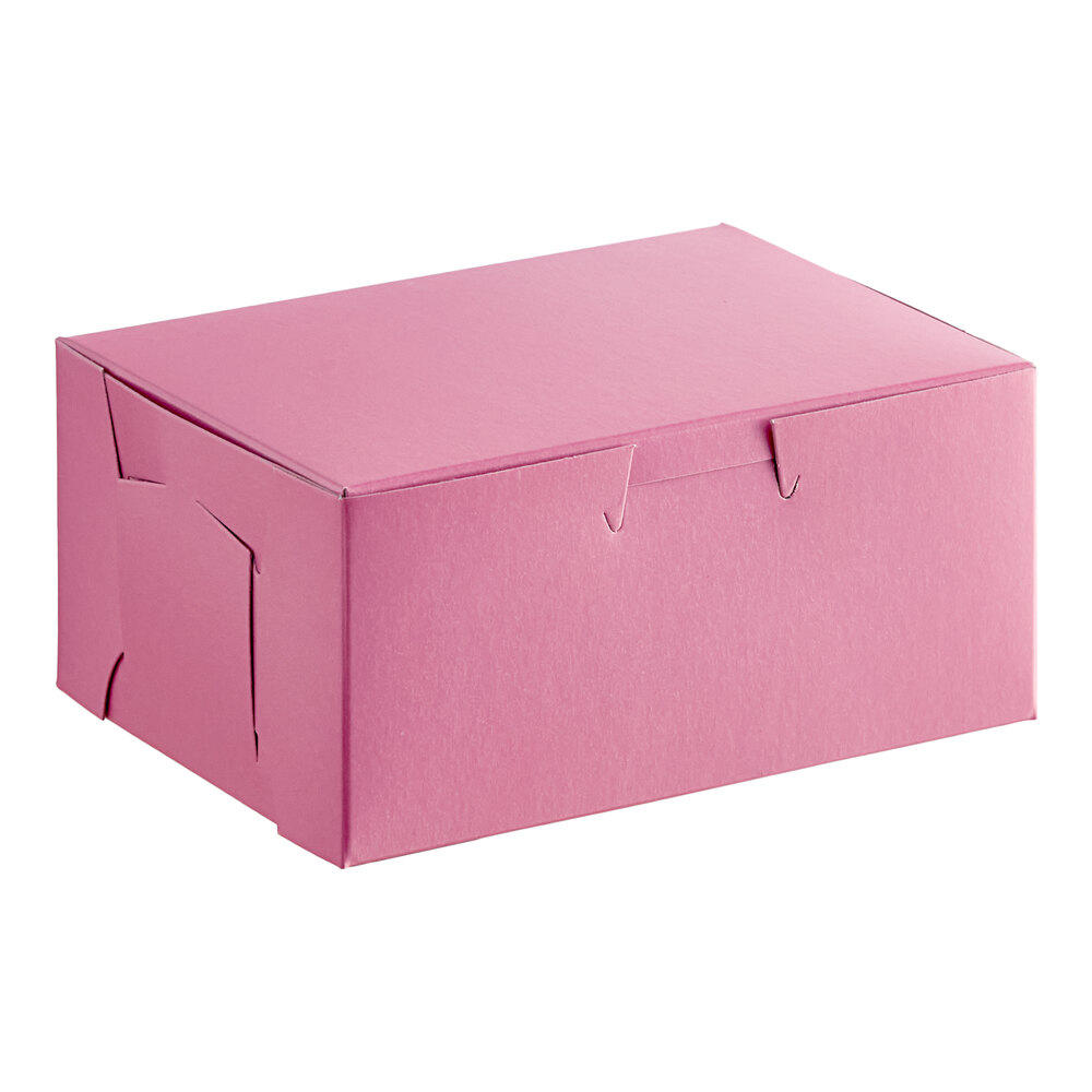 Baker's Lane 6" x 4 1/2" x 2 3/4" Pink Bakery Box - 250/Case