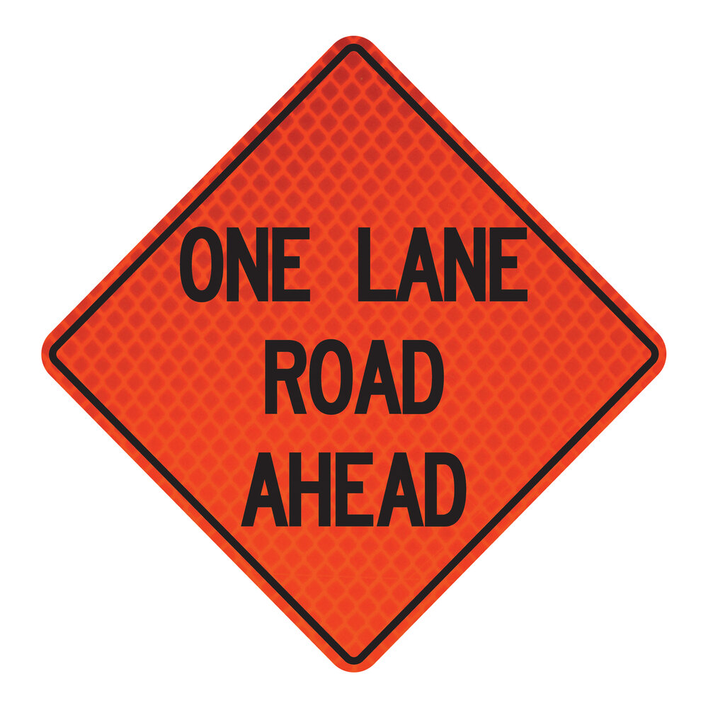 Cortina QuadraFlex 48" x 48" Diamond-Grade "One Lane Road Ahead" Roll ...